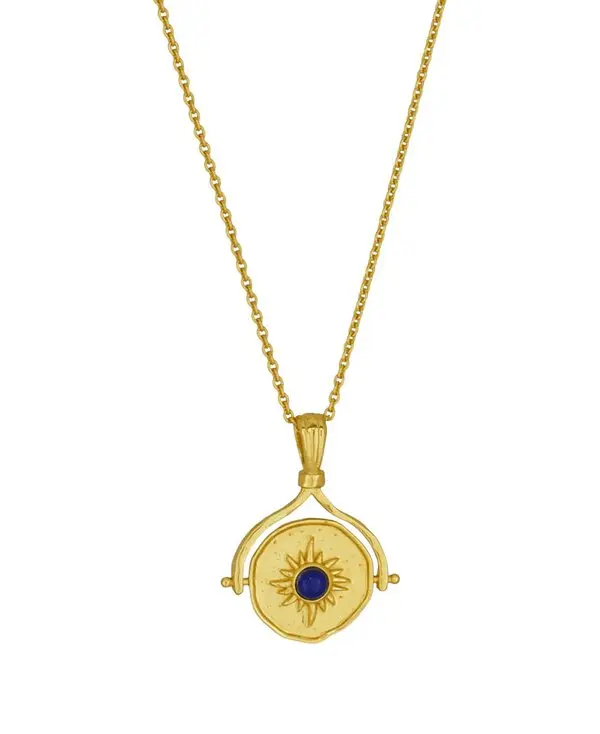OTTOMAN HANDS Lapis Fidget Necklace - Gold