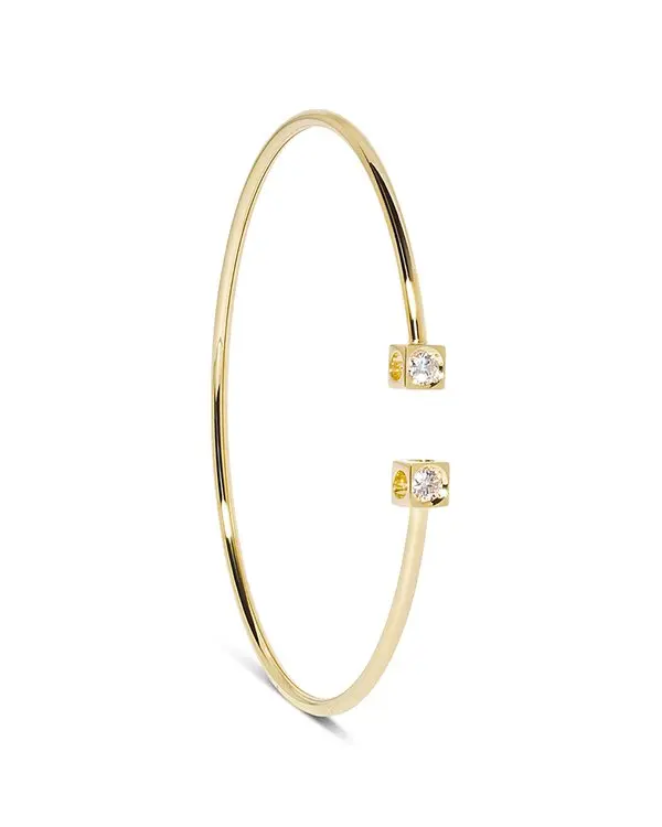 DINH VAN 18k Yellow Le Cube Diamant Diamond Wire Cuff Bracelet - Gold