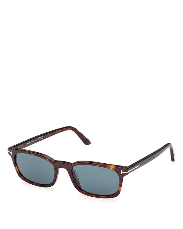 TOM FORD Miles Square Sunglasses - Havana/blue