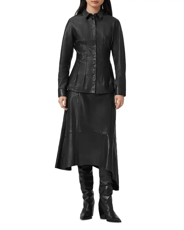 ALLSAINTS Gia Lea Leather Skirt
