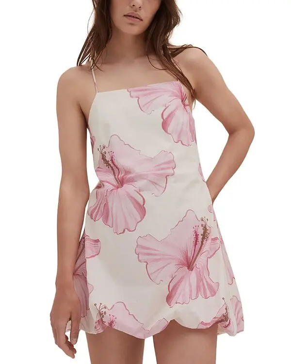 Desmond & Dempsey Bubble Hem Nightie - Grand Hibiscus Pink