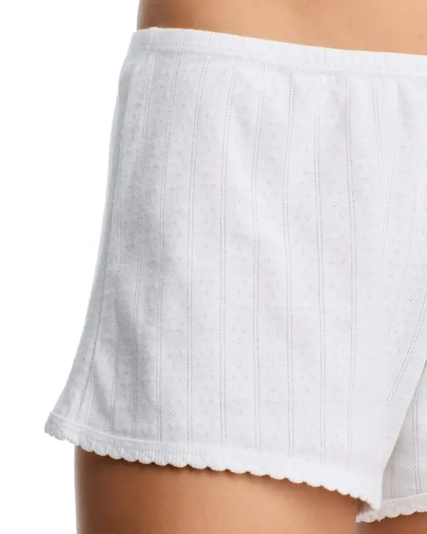 LESET Pointelle Boxer Shorts - White