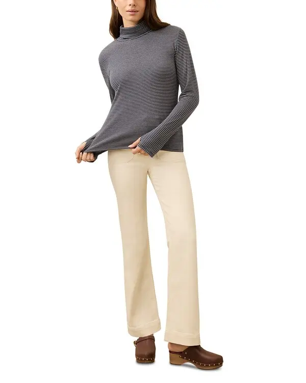 Faherty Brand Striped Turtleneck Top