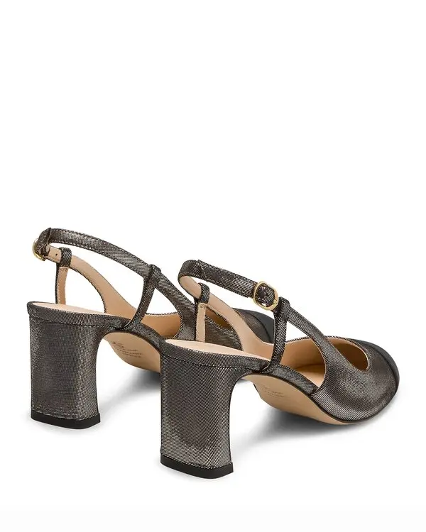 STUART WEITZMAN Babette Slingback Pumps - Platino/black