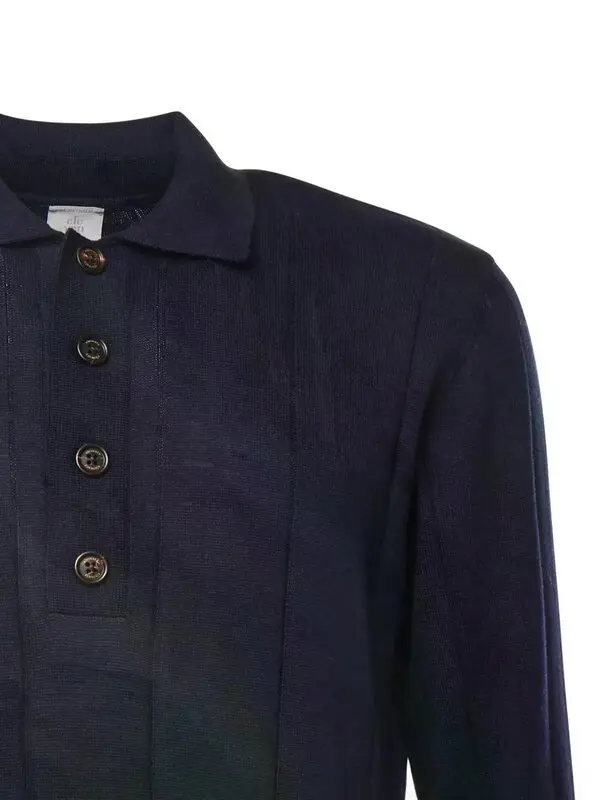 Eleventy Knitted Long-sleeve Polo Shirt