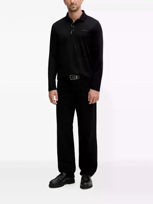 Karl Lagerfeld Buttoned Long-sleeve Polo Shirt