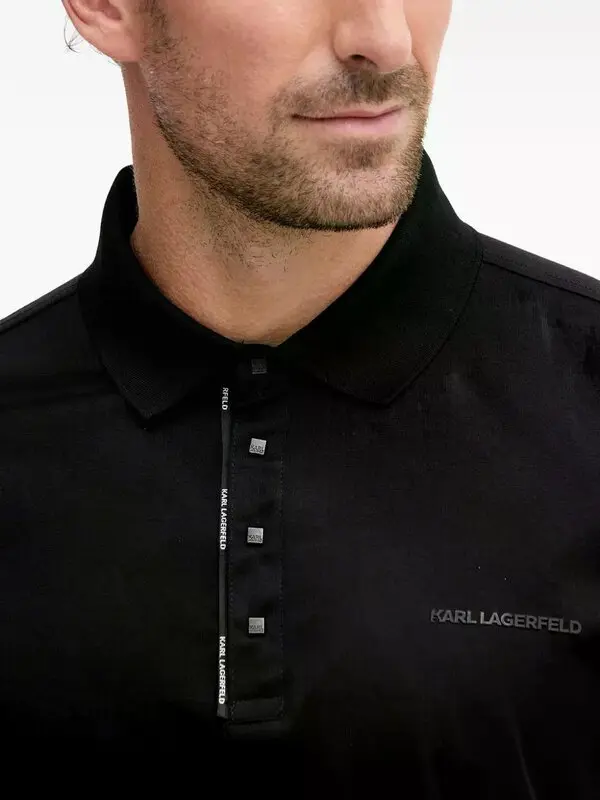 Karl Lagerfeld Buttoned Long-sleeve Polo Shirt