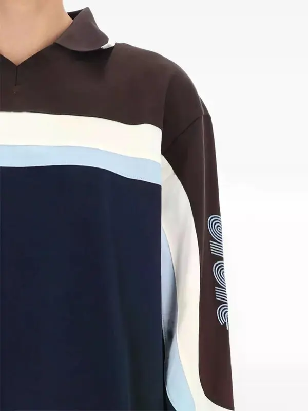 Drole De Monsieur Striped Long-sleeves Polo Shirt