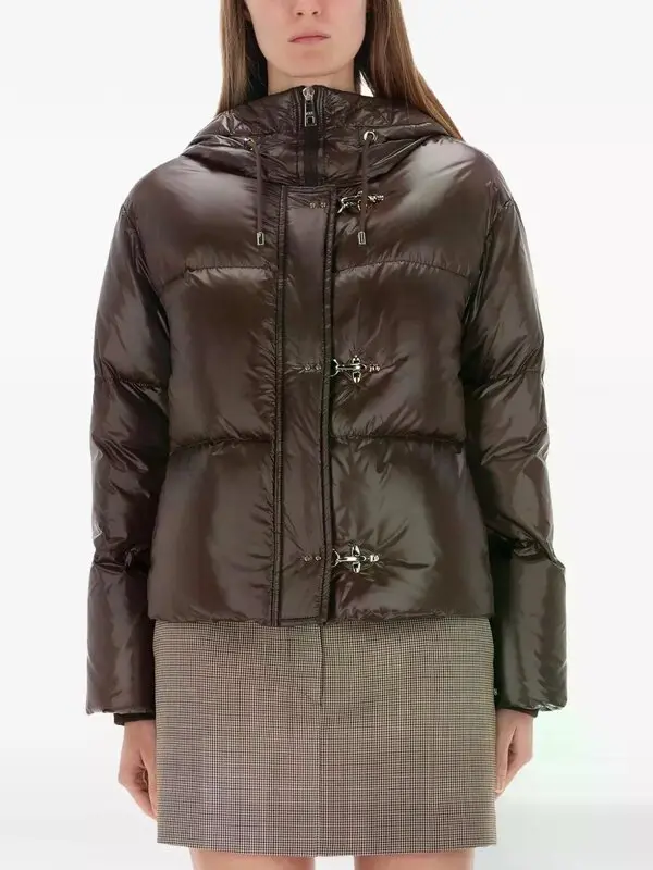 FAY Hooded Toggle Jacket - Brown