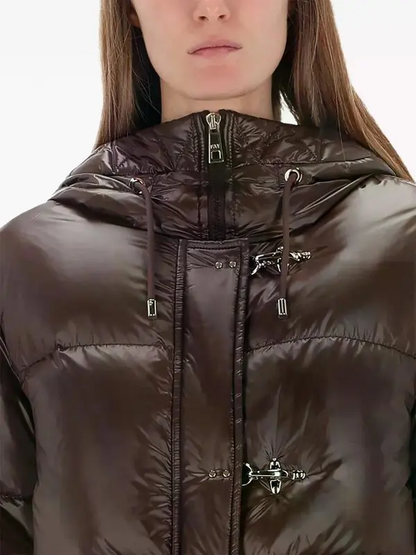FAY Hooded Toggle Jacket - Brown