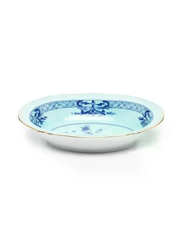 GINORI 1735 Floral-print Oval Bowl - Blue