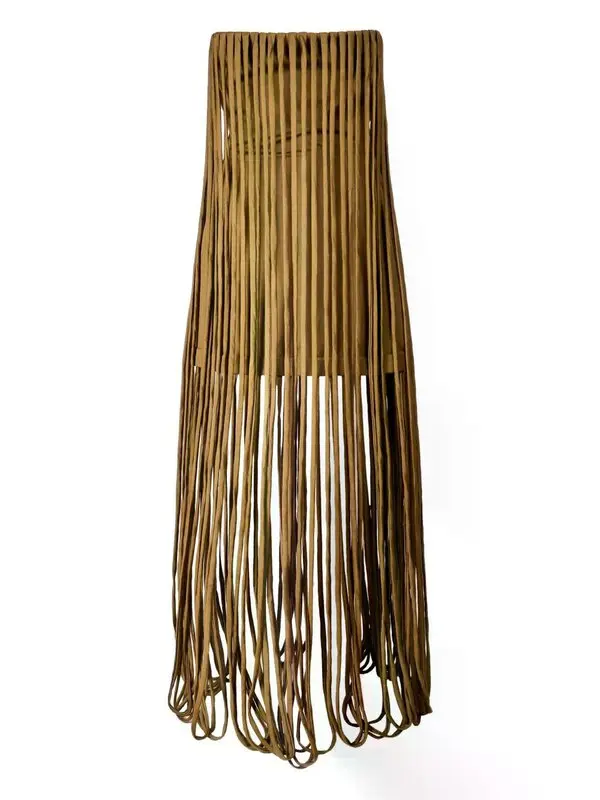 IOANA CIOLACU Fringed Strapless Maxi Dress - Brown