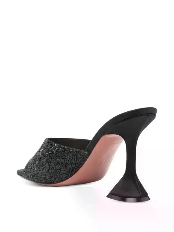 Amina Muaddi 95mm Lupita Crystal-embellished Sandals - Black