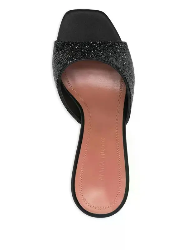 Amina Muaddi 95mm Lupita Crystal-embellished Sandals - Black