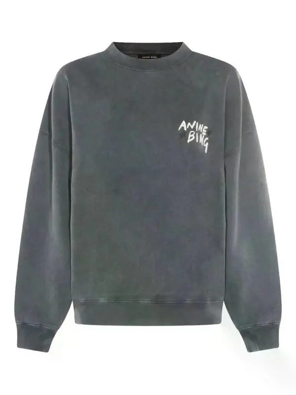 ANINE BING Lettering Print Sweatshirt - Grey