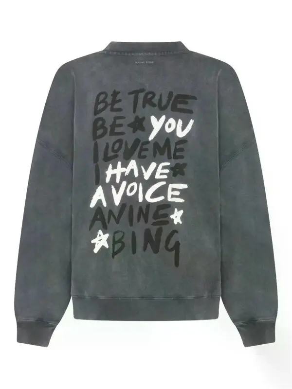 ANINE BING Lettering Print Sweatshirt - Grey