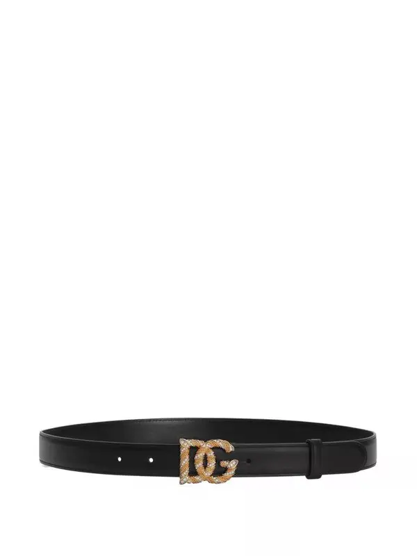 Dolce & Gabbana Logo Buckle Belt - Black