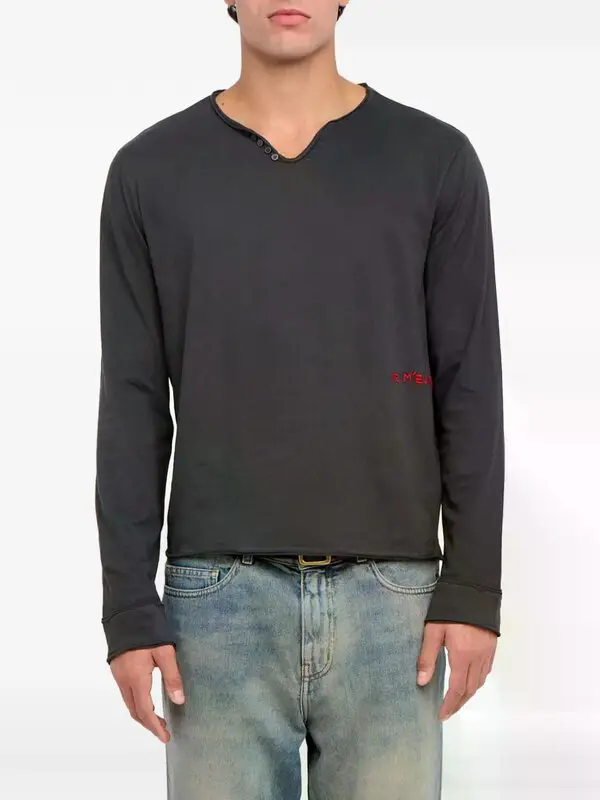 Zadig&Voltaire Monsatir Henley Long-sleeve T-shirt - Grey