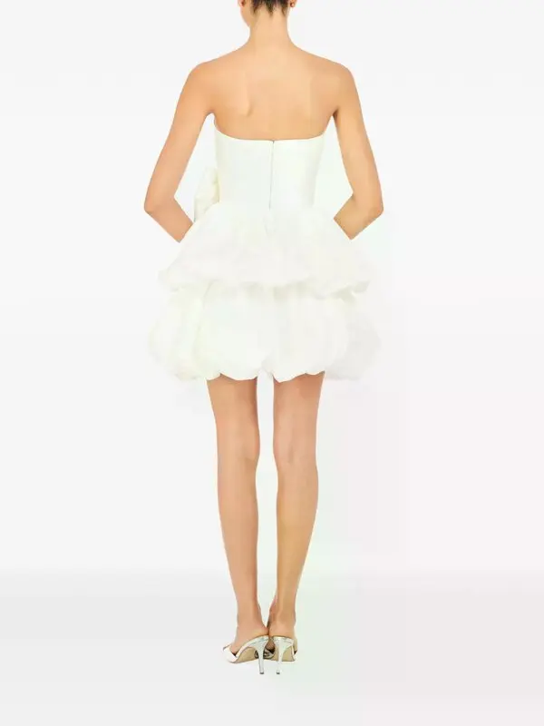 Jenny Packham Bow Tiered Mini Dress - White