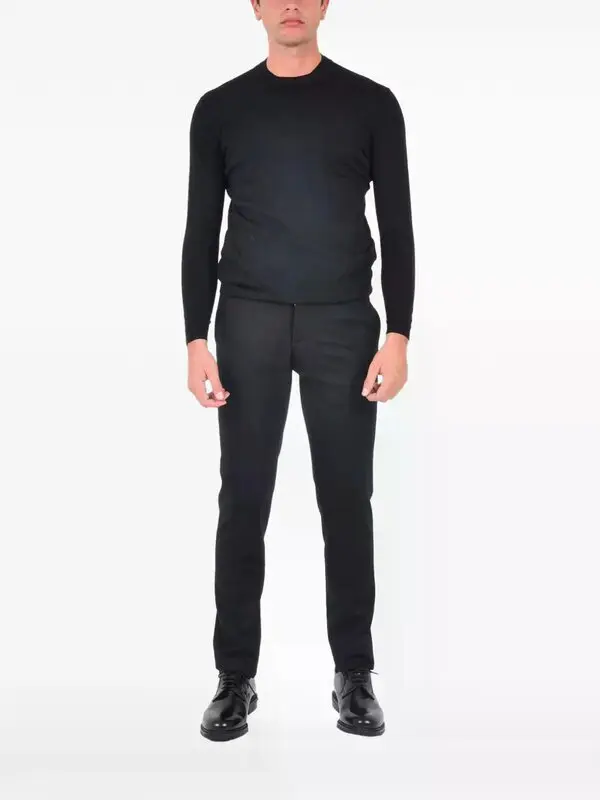 FRANZESE COLLECTION Ribbed Crew-neck Sweater - Black