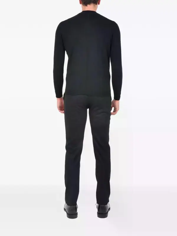FRANZESE COLLECTION Ribbed Crew-neck Sweater - Black