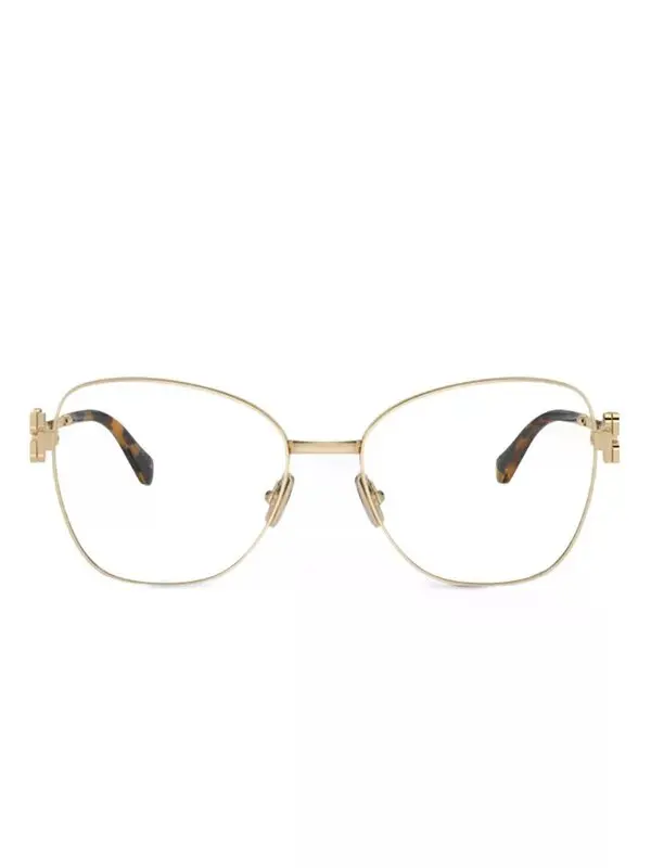 Miu Miu Embellished Cat-eye Glasses - Gold
