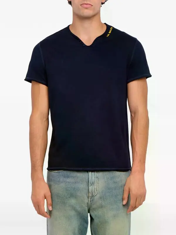 Zadig&Voltaire Monsatir Henley Short-sleeve T-shirt - Blue