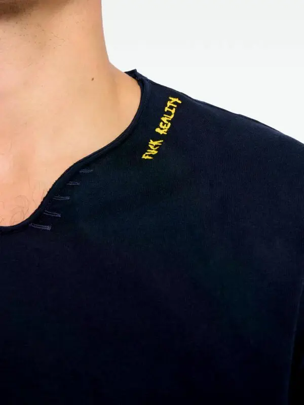 Zadig&Voltaire Monsatir Henley Short-sleeve T-shirt - Blue