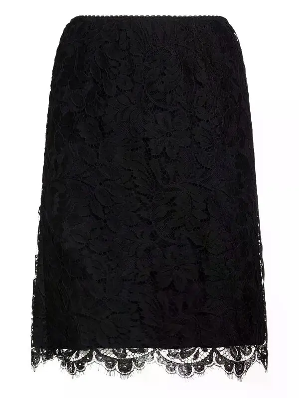Chloé Scalloped Lace Skirt - Black