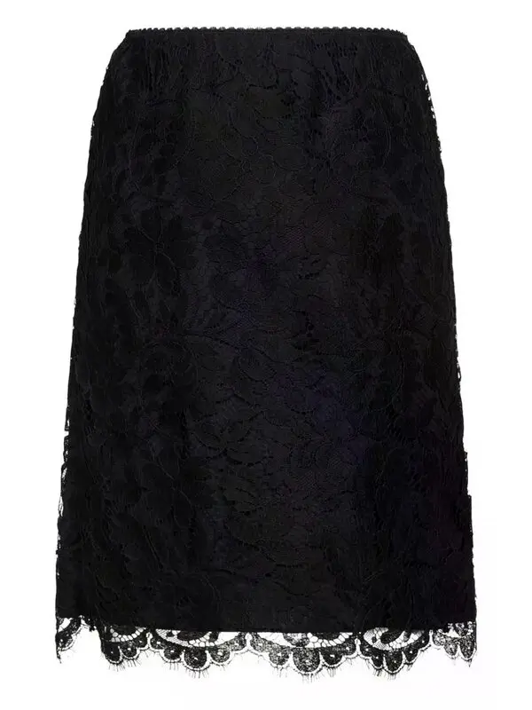 Chloé Scalloped Lace Skirt - Black