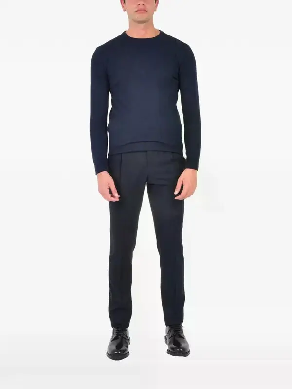 FRANZESE COLLECTION Ribbed Crew-neck Sweater - Blue