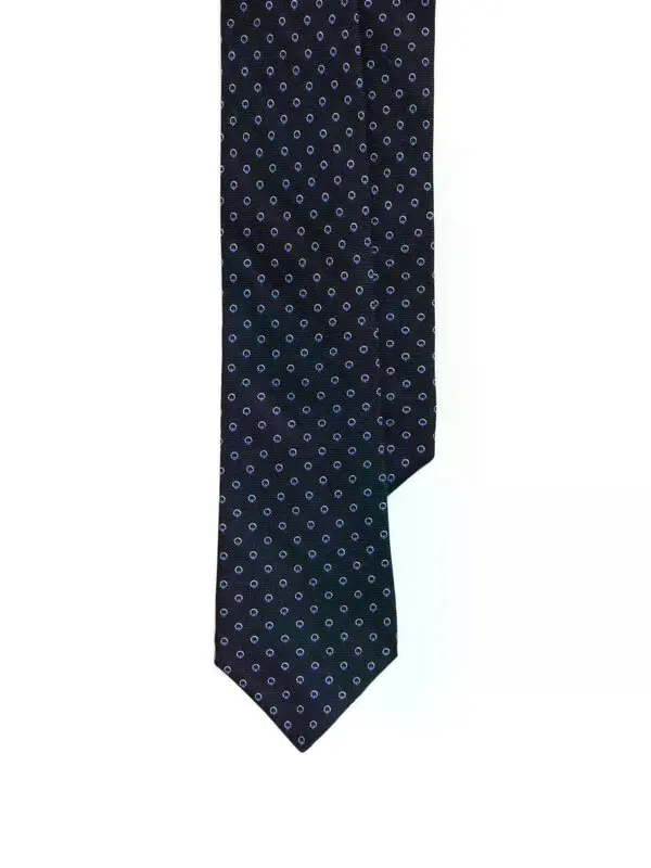 Ralph Lauren Polka-dot Silk Neck Tie - Blue