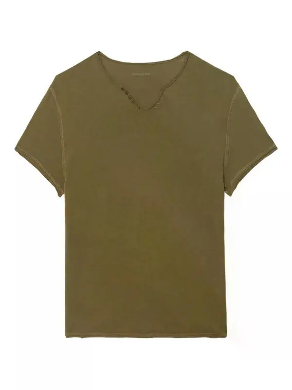Zadig&Voltaire Monsatir Button-detail T-shirt - Green