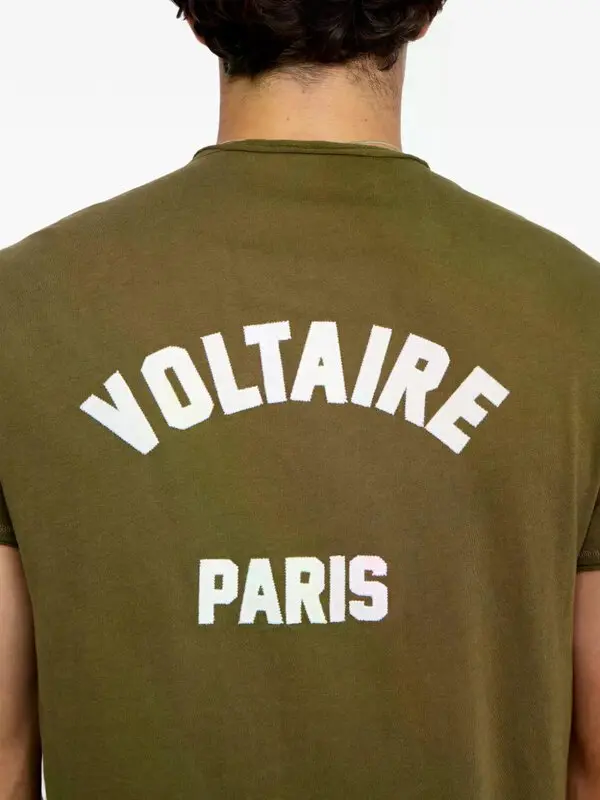 Zadig&Voltaire Monsatir Button-detail T-shirt - Green
