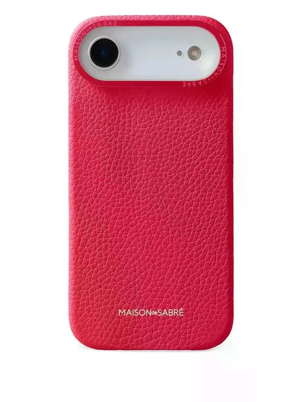 MAISON DE SABRE Logo-lettering Leather Iphone 17 Air Case - Red