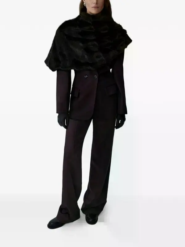 Magda Butrym Pleated Flared Trousers - Brown