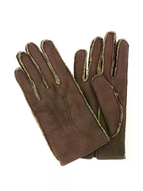 MARIO PORTOLANO Trim Detail Gloves - Brown