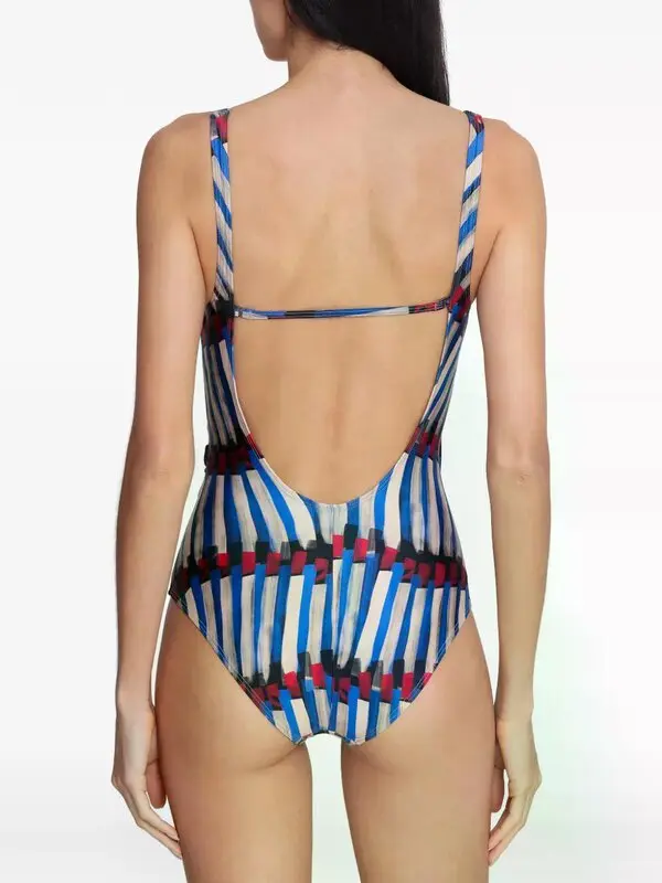 LYGIA & NANNY Striped Printed One-piece Swimsuit