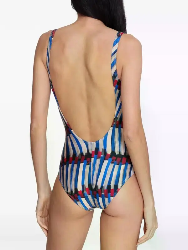 LYGIA & NANNY Striped Printed One-piece Swimsuit