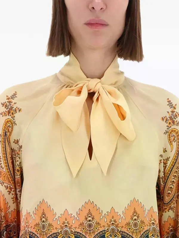 Etro Paisley-pattern Bow Blouse - Neutrals