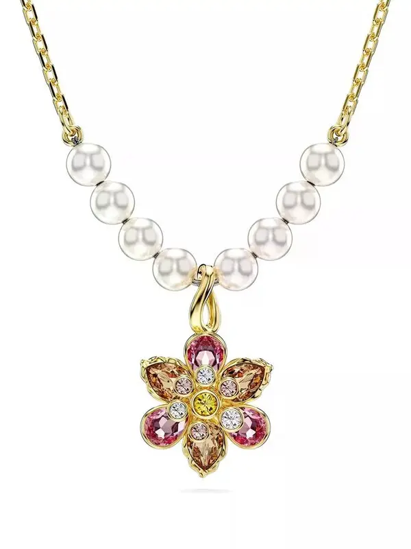 SWAROVSKI Idyllia Pearl Flower Pendant Necklace - Gold