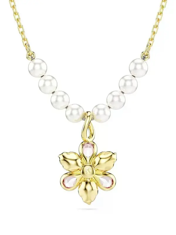 SWAROVSKI Idyllia Pearl Flower Pendant Necklace - Gold