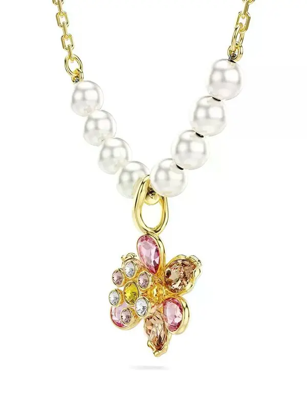 SWAROVSKI Idyllia Pearl Flower Pendant Necklace - Gold