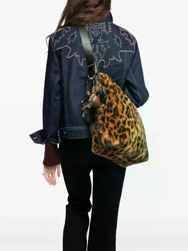 Zadig&Voltaire Leopard Print Faux Fur Shoulder Bag