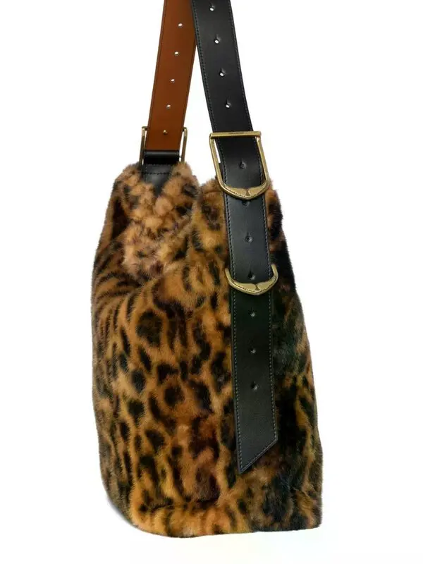 Zadig&Voltaire Leopard Print Faux Fur Shoulder Bag