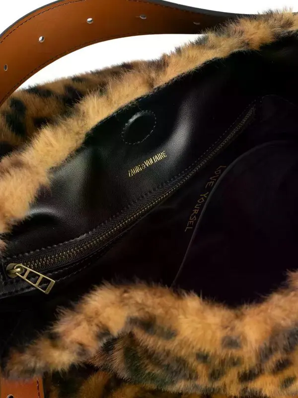 Zadig&Voltaire Leopard Print Faux Fur Shoulder Bag