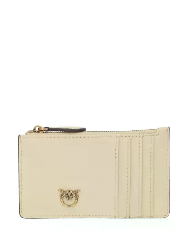 Pinko Airone Chevron Zip Wallet - Neutrals