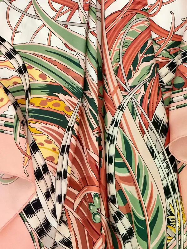 FERRAGAMO Rooster Print Silk Scarf