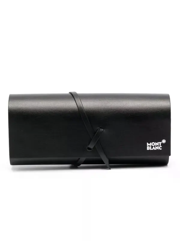 Montblanc Logo-plaque Square-frame Sunglasses - Black