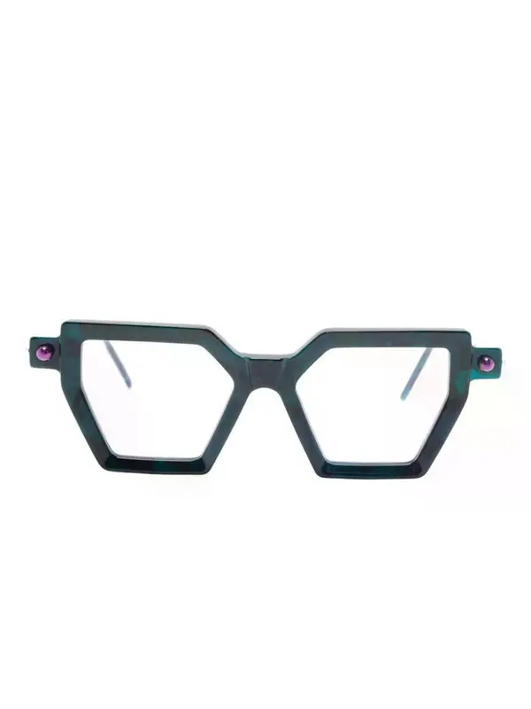 KUBORAUM Geometric Frame Glasses - Green